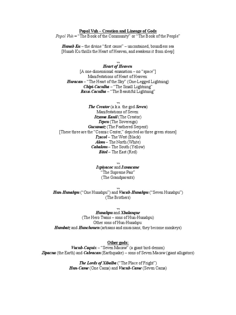 Popol Vuh: Creation of the Gods | PDF | Religion & Spirituality | Young ...