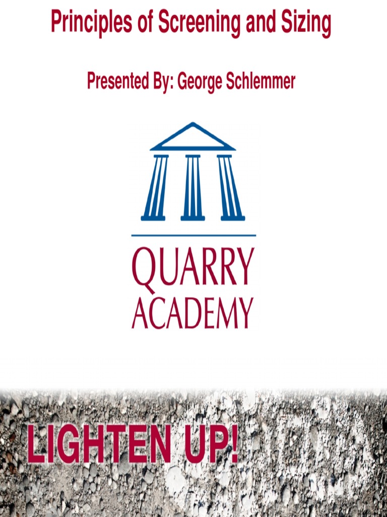 Principles of Screening and Sizing PDF | PDF | Belt (Mechanical ...