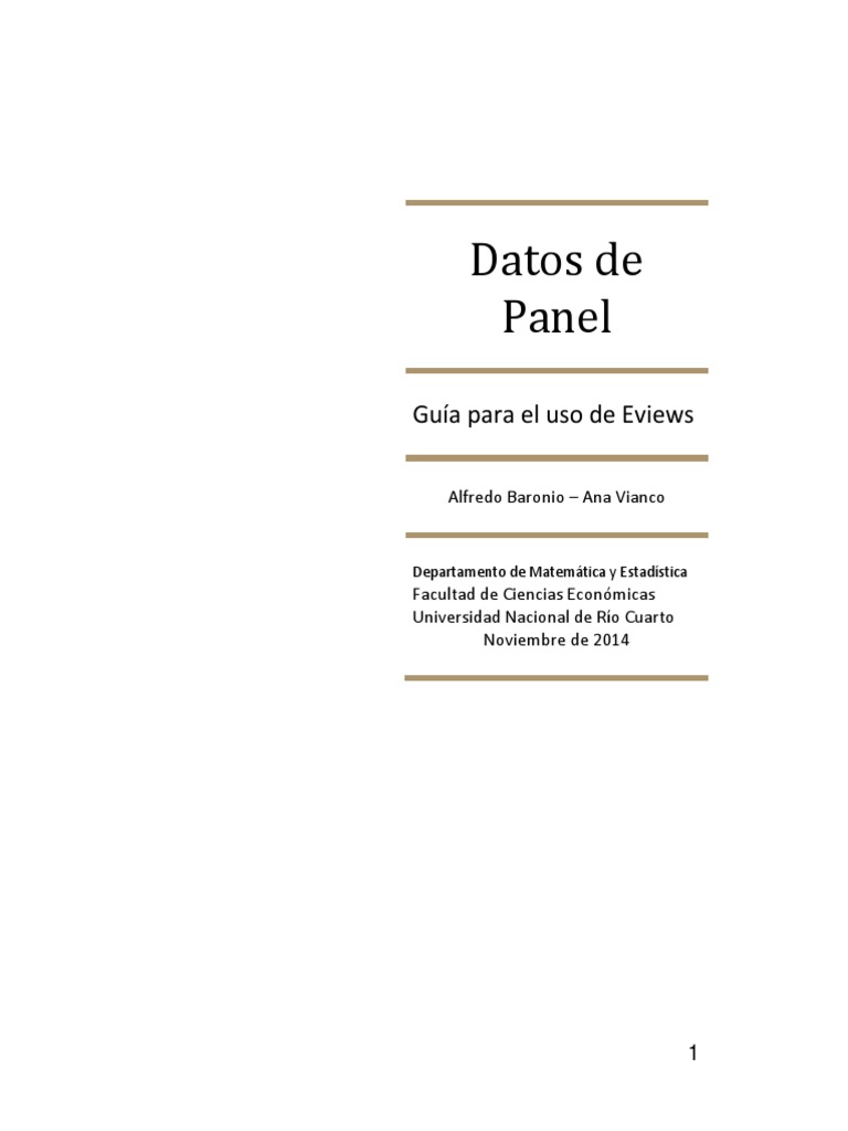 Datos de Panel | PDF | Modelo de efectos fijos | Econometría