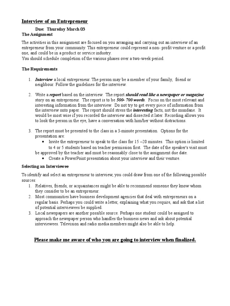 Entrepreneur Interview Insights | PDF | Interview | Entrepreneurship