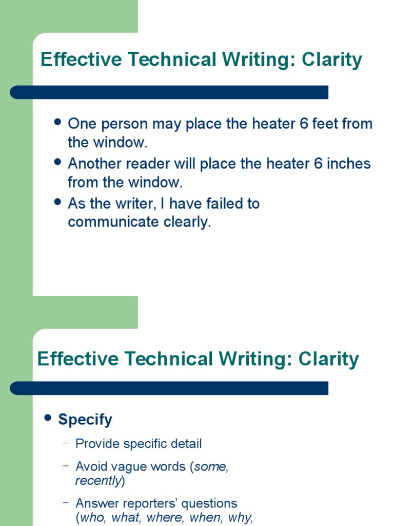 Effective Technical Writing: Clarity | PDF
