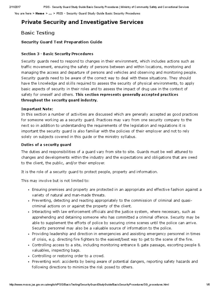 Basic Testing Security Procedures | PDF | Security Guard | Police