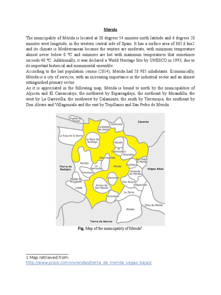 Mérida: Fig. Map of The Municipality of Mérida | PDF