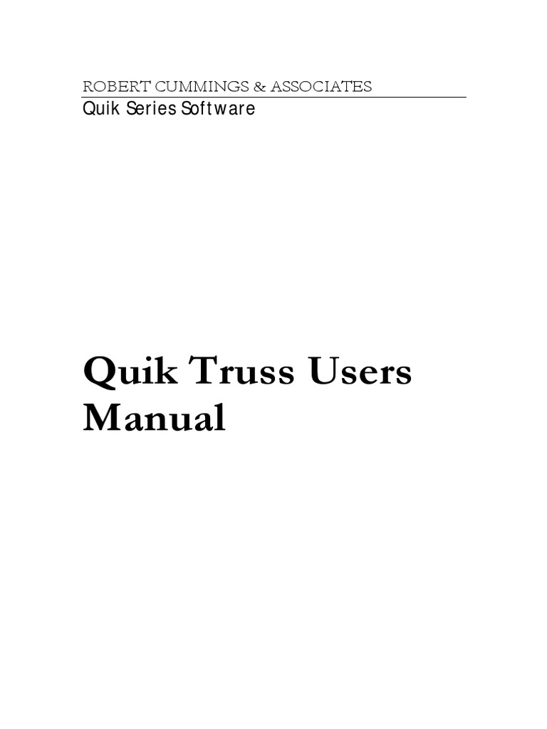 Manual Quik Series | PDF | Computer File | Truss