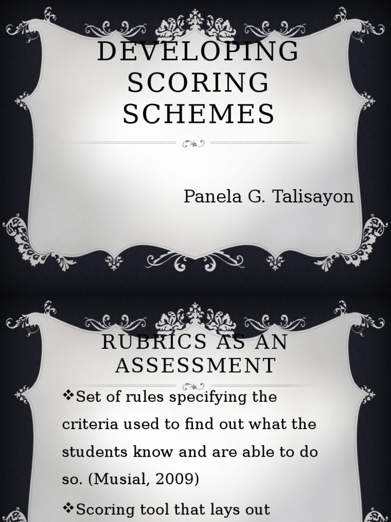 Developing Scoring Schemes | PDF | Rubric (Academic) | Quality Of Life