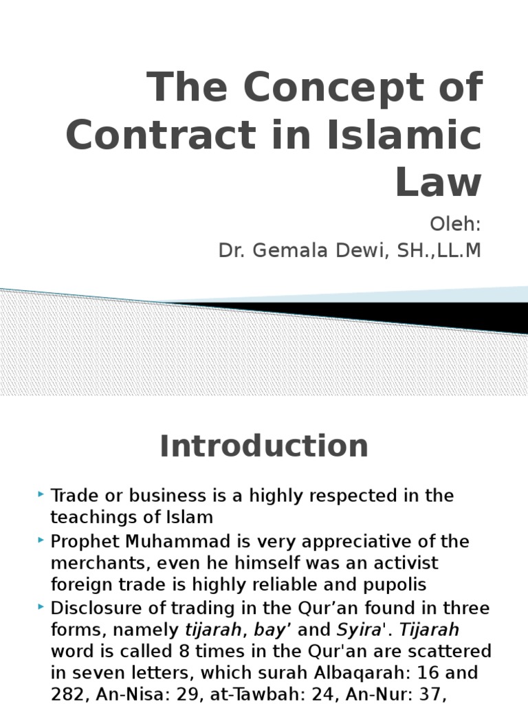 Concept of Contract in Islamic Law (Eng) | PDF | Sales | Social ...