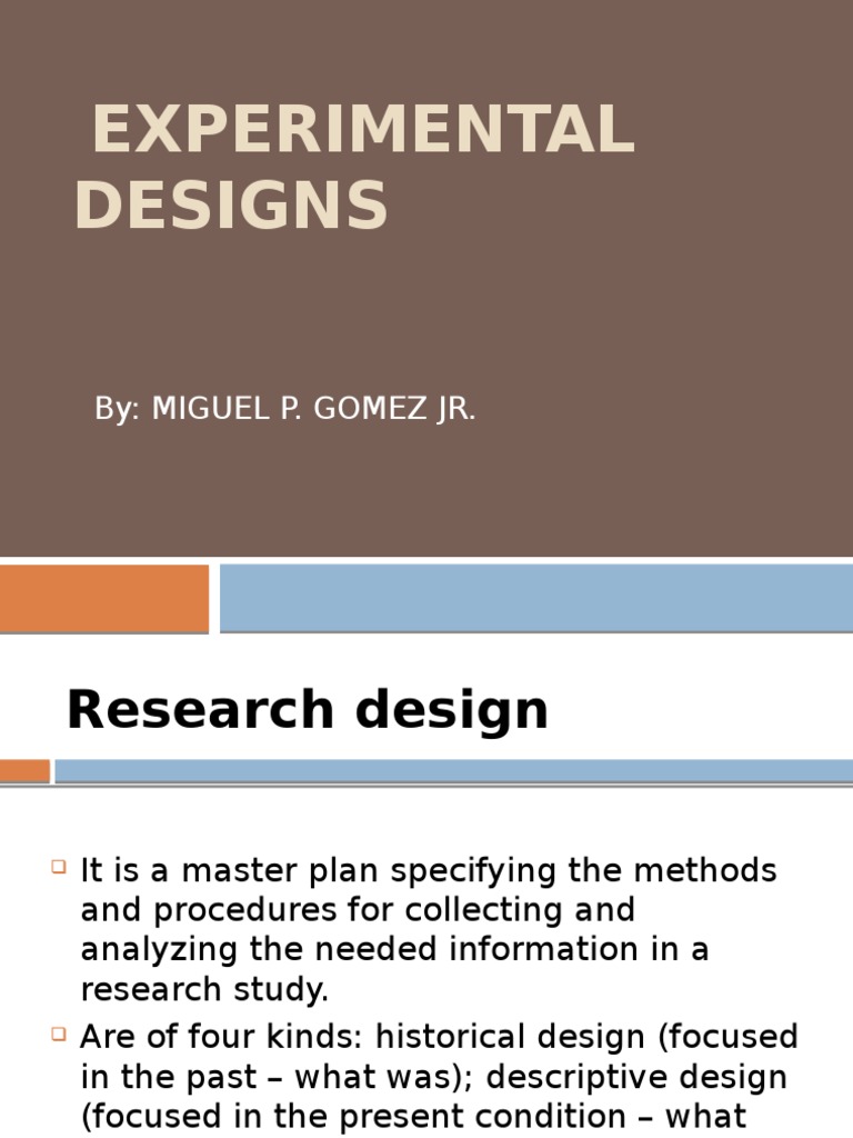 Experimental Designs Lecture | PDF | Experiment | F Test