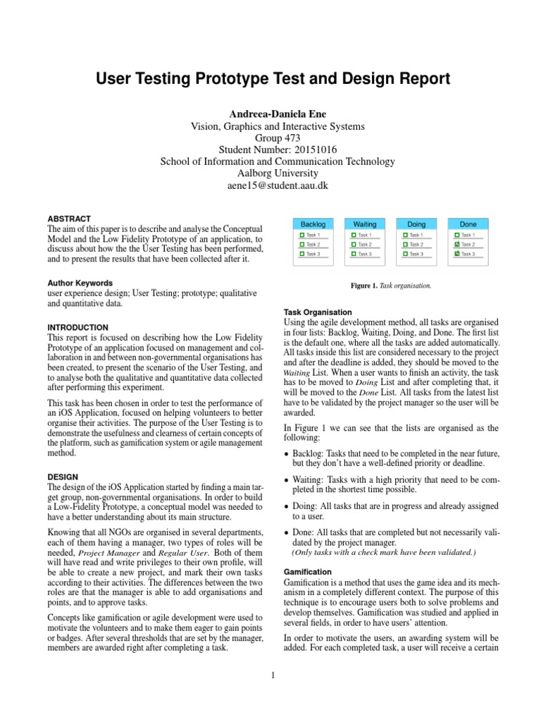 Application Prototype Test and Design Report | PDF | Quantitative ...