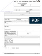 Sample OFI Report Form | PDF | Audit | Internal Audit