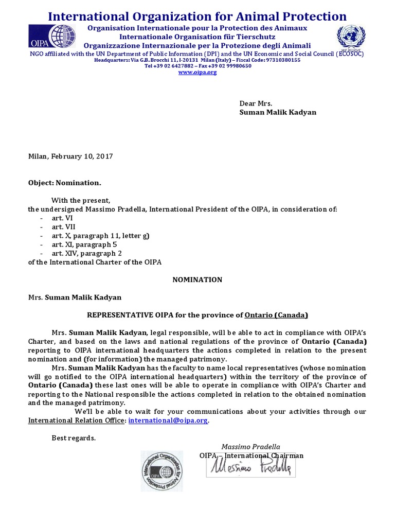 OIPA Ontario Representative Nomination | PDF | Politics | Computers