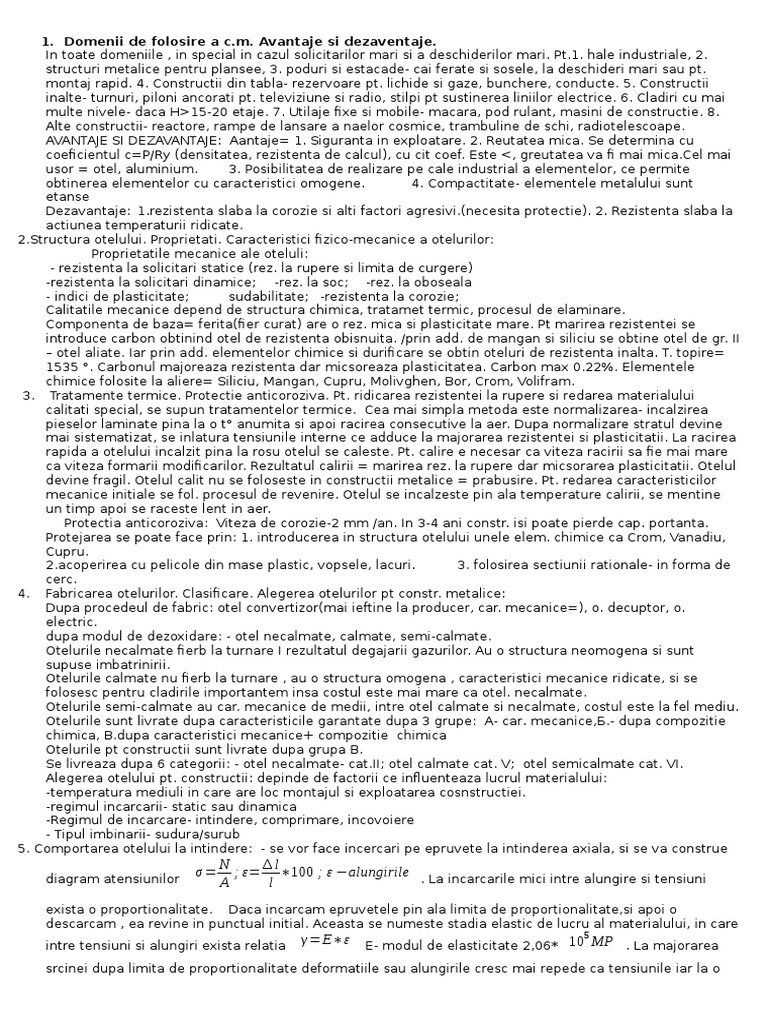 Conspect: Constructii Metalice | PDF