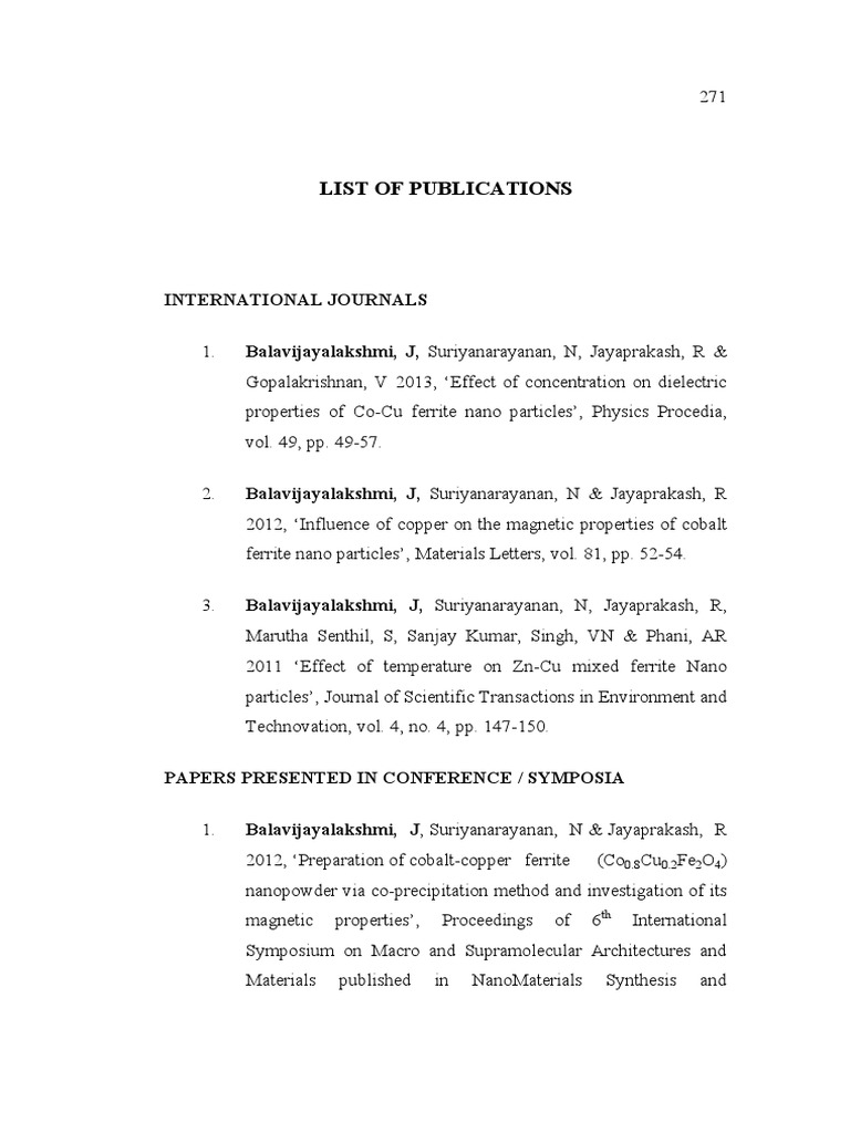 List of Publications | PDF