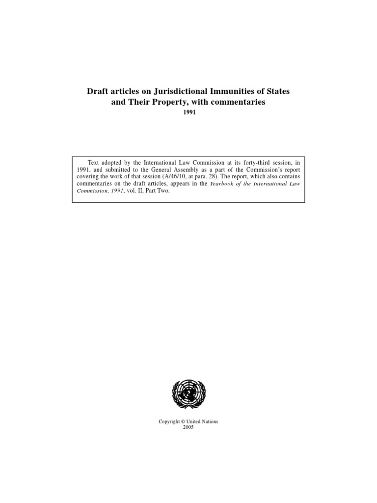 Draft Articles On Jurisdictional Immunities of States PDF | PDF ...