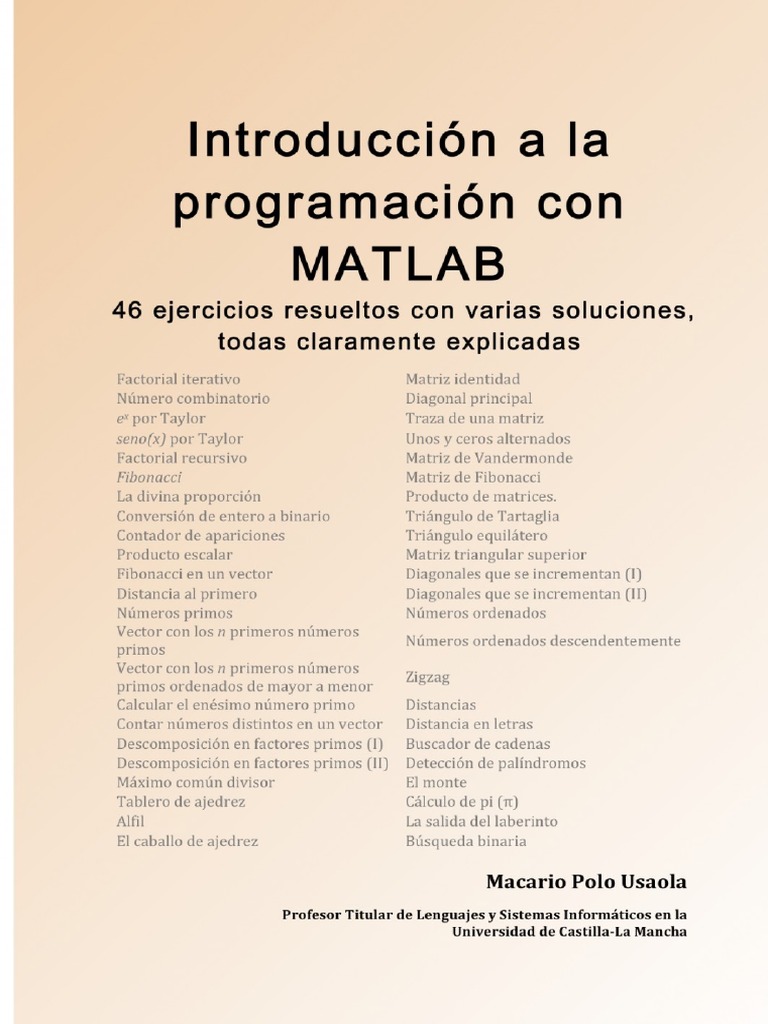 03 Introduccion A La Programacion Con Matlab 46 Ejercicios Resueltos Con Varias Pdf Pdf Seno 
