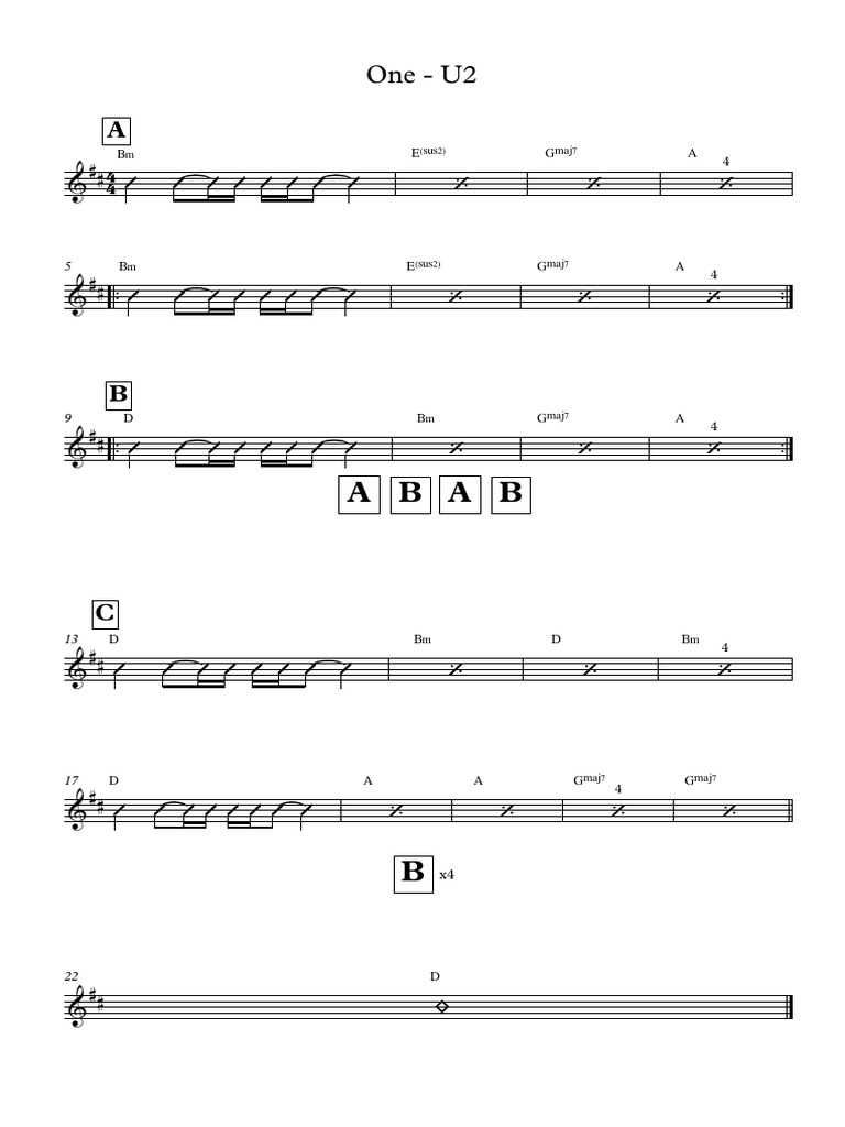 AB AB: One - U2 | PDF