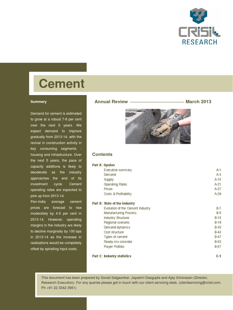 Crisil Cement Industry Report PDF | PDF