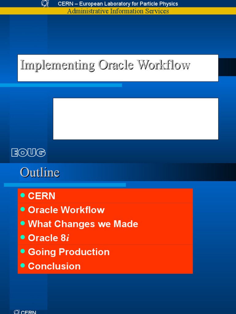Oracle Workflow Implementation at CERN | PDF | Java (Programming Language) | Databases