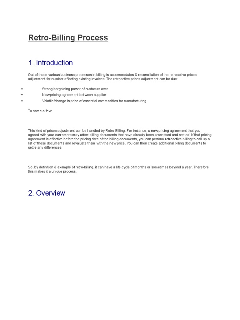 Retro Billing Process | PDF | Invoice | Business