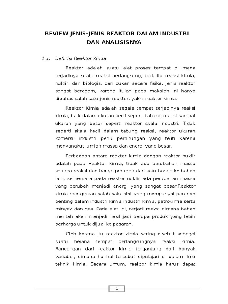Jenis2 Reaktor Kimia | PDF