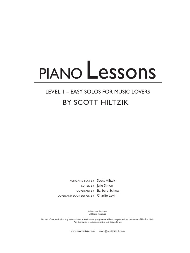 Piano Lessons Level One | PDF | Piano | Music Theory