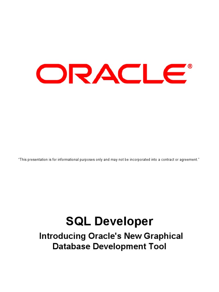 Sqldeveloper Overview2 Pdf Oracle Database Plsql