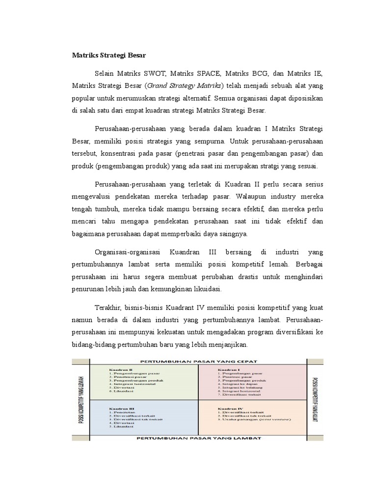 Matriks Strategi Besar | PDF