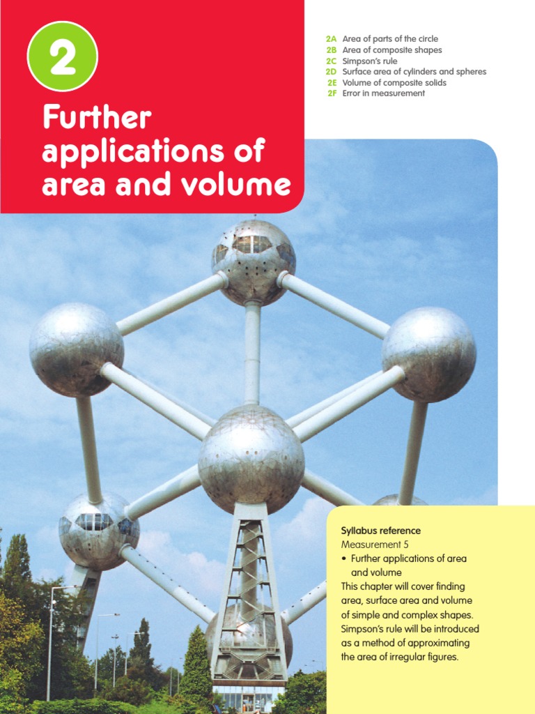Area and Volume Applications | PDF | Area | Ellipse