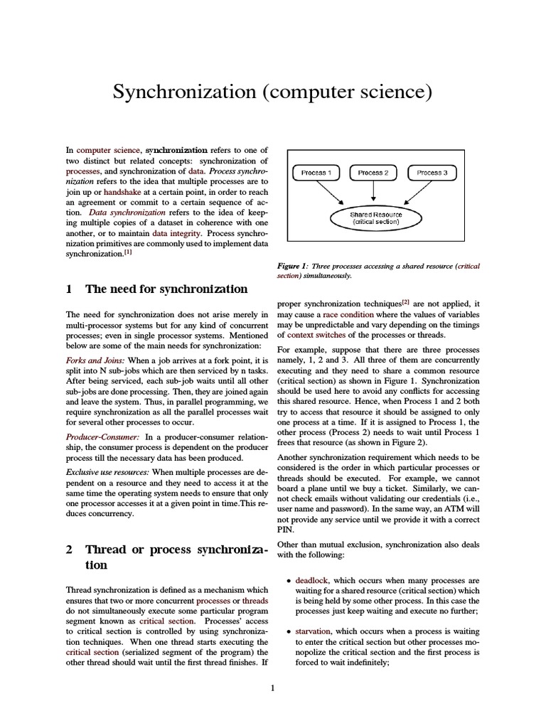 Synchronization (Computer Science) | PDF | Process (Computing) | Thread (Computing)