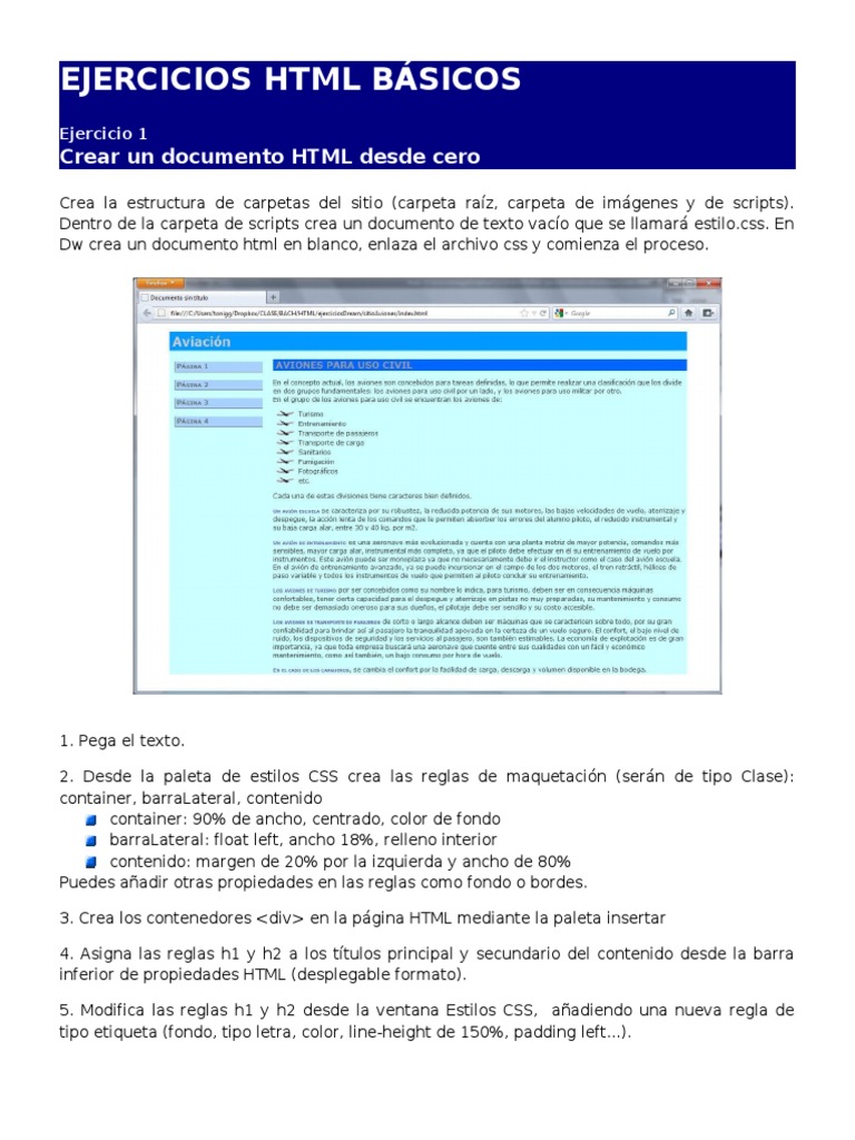 Enunciado Ejercicios Web | PDF | HTML | Servidor web