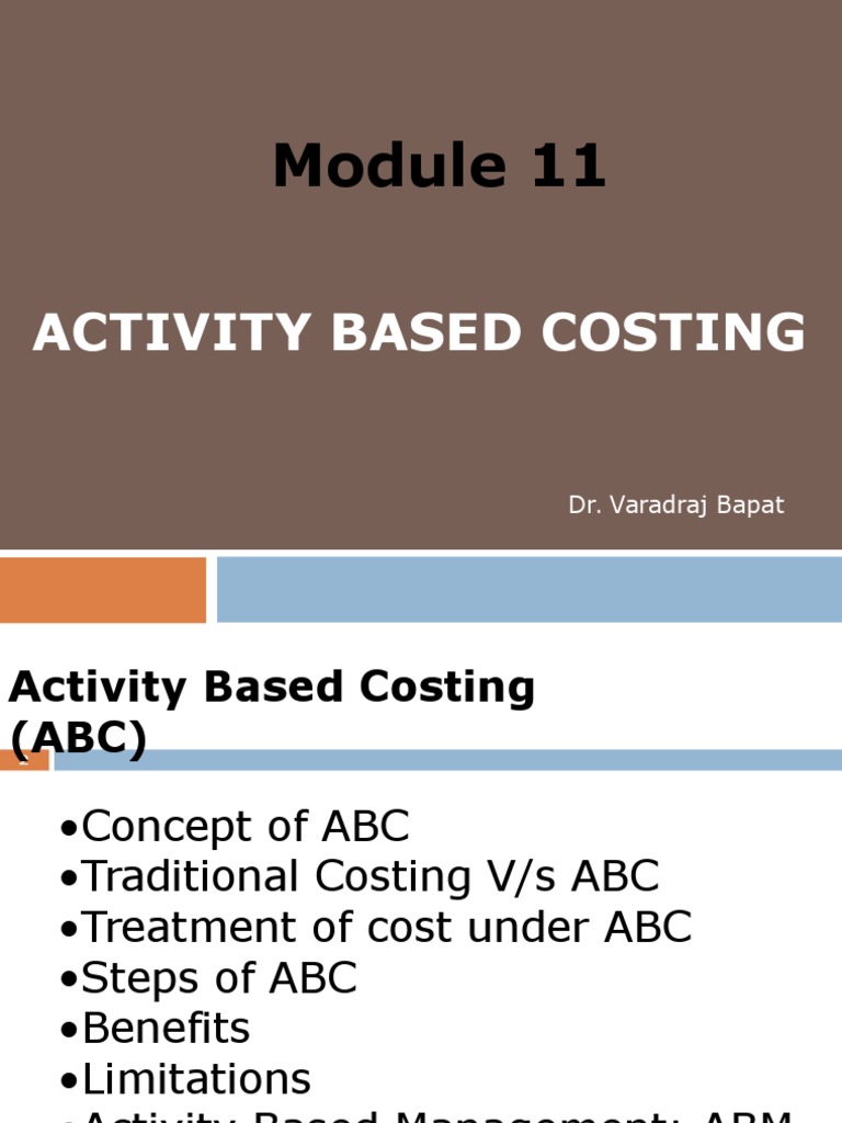 Module 11 Activity Based Costing Pdf Profit Accounting