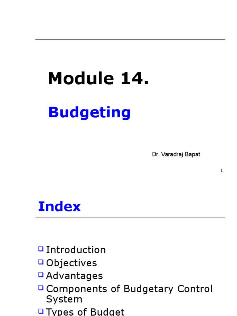 Module 14. Budgeting 11.10 | PDF | Budget | Sales