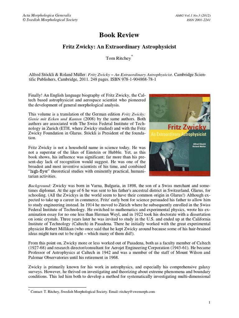 Fritz Zwicky: An Extraordinary Astrophysicist | Astronomy | Science