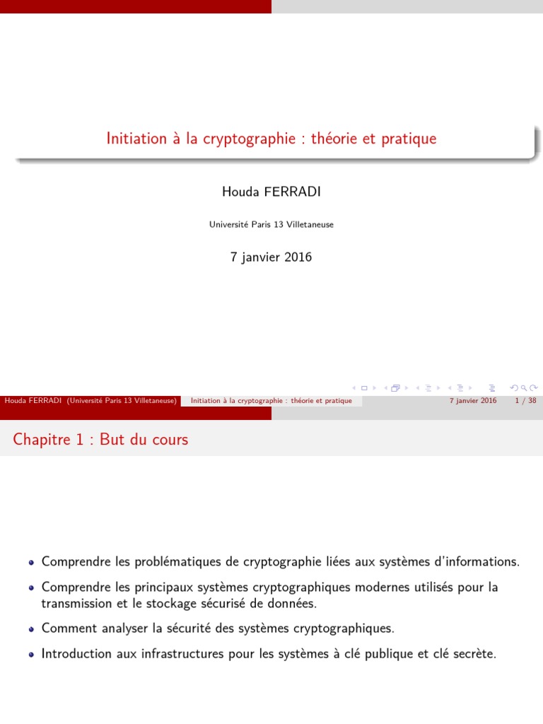 Cours | PDF | Cryptage | Cryptographie