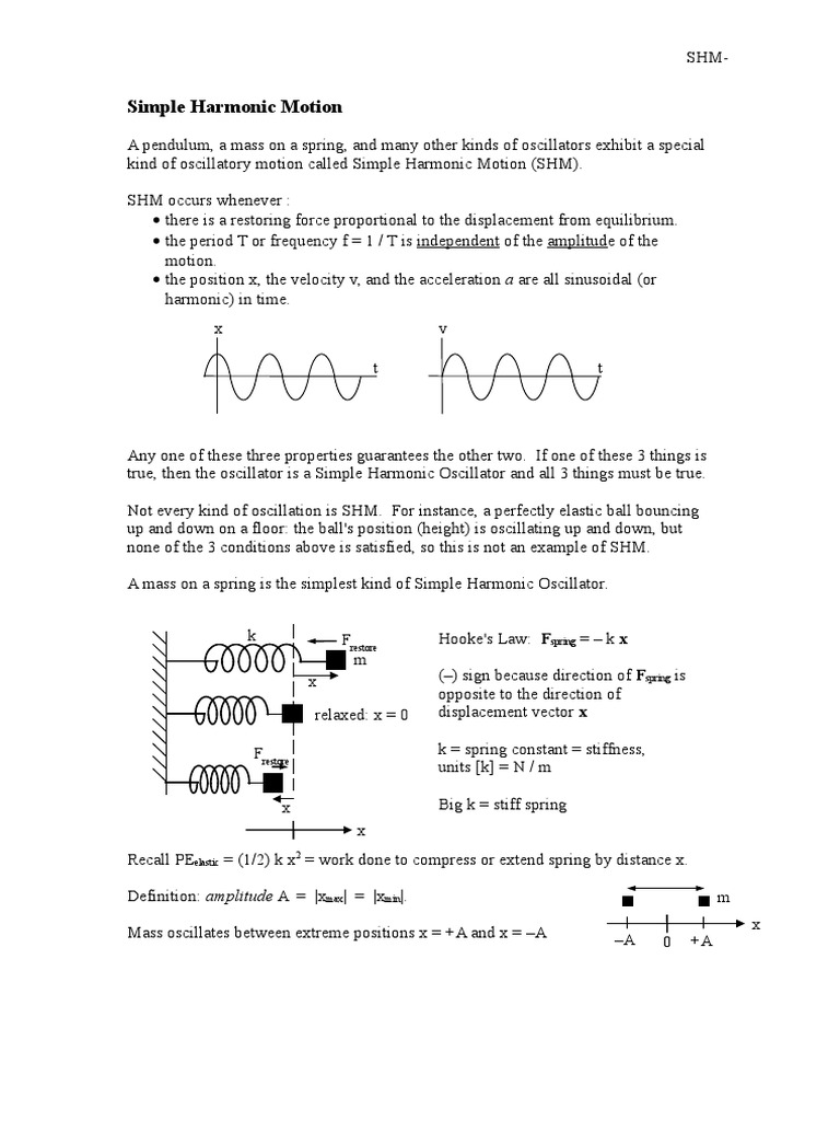 Simple Harmonic Oscillators | PDF | Trigonometric Functions | Sine