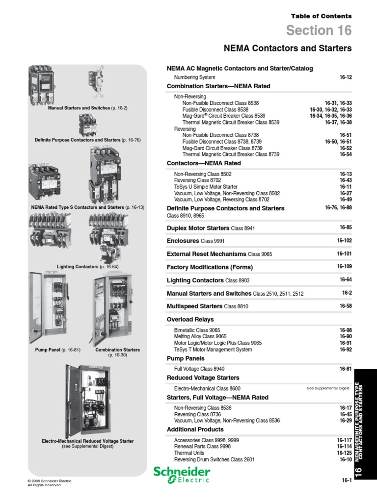 NEMA Contactors & Starters PDF | PDF | Equipment | Force