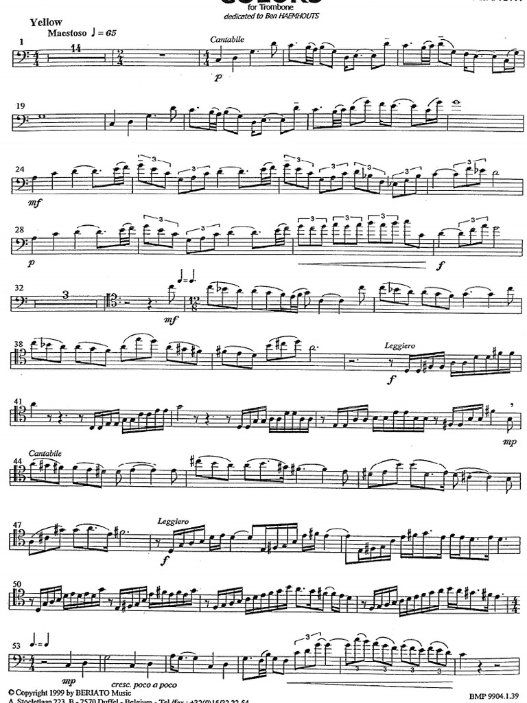 B.appermont - ''Colors - For Trombone'' | PDF