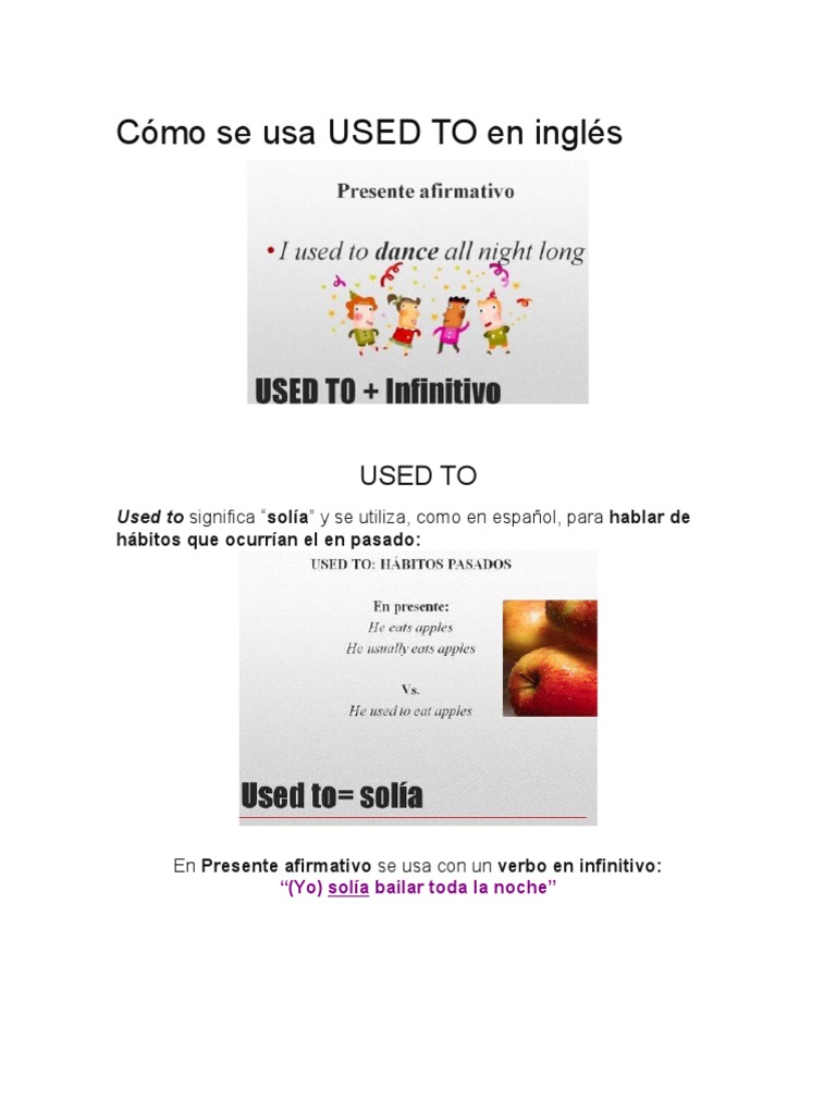 Uso de "Used To" en Inglés | PDF