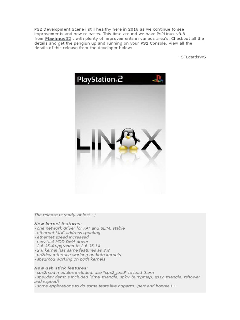 PS2 Newlinux | PDF