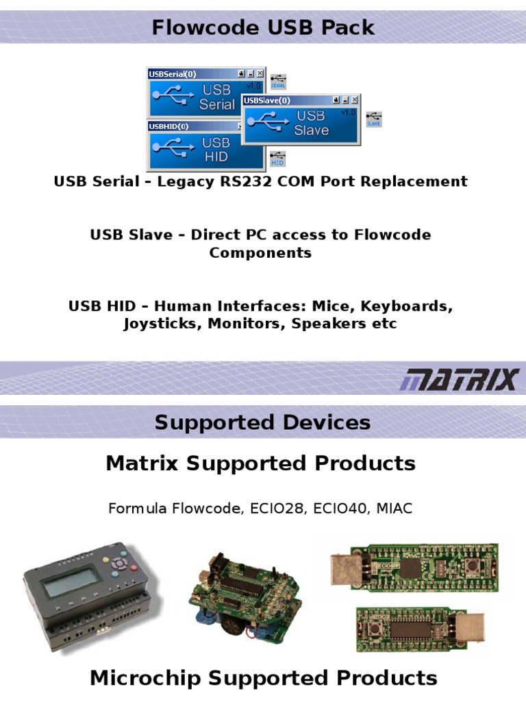 Flowcode USB Pack: Components & Examples | PDF | Computers