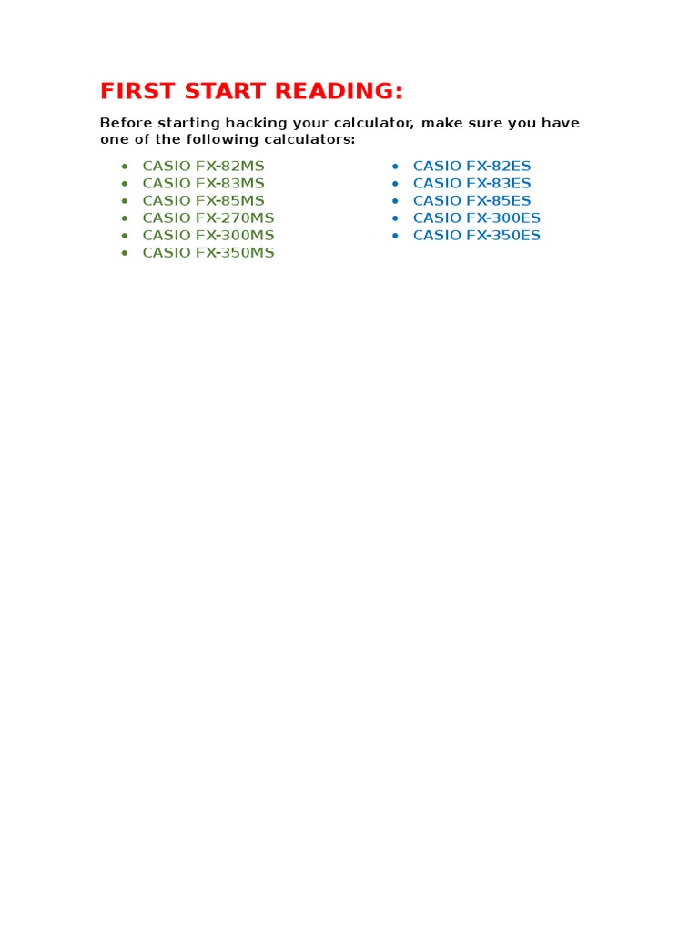Casio Fx-350es Buffer Overflow | PDF