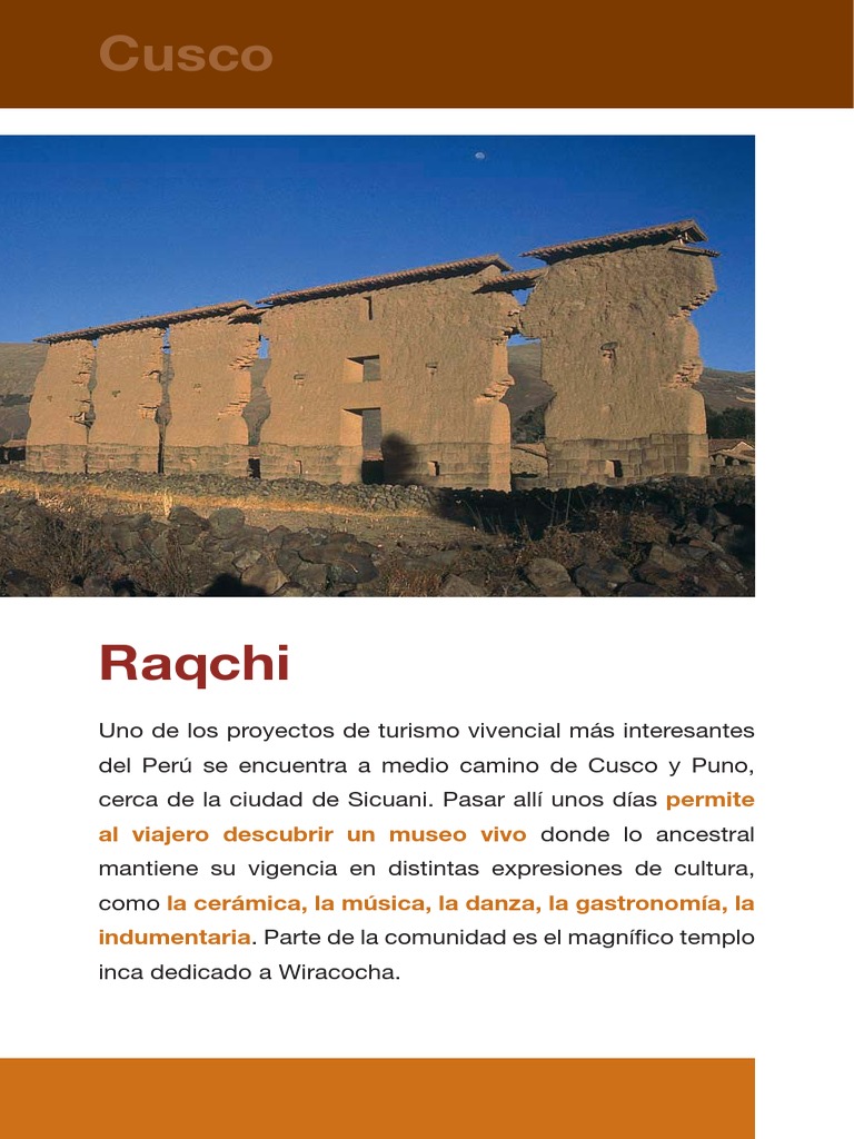 Festival Raqchi 2025: Turismo Vivencial | PDF