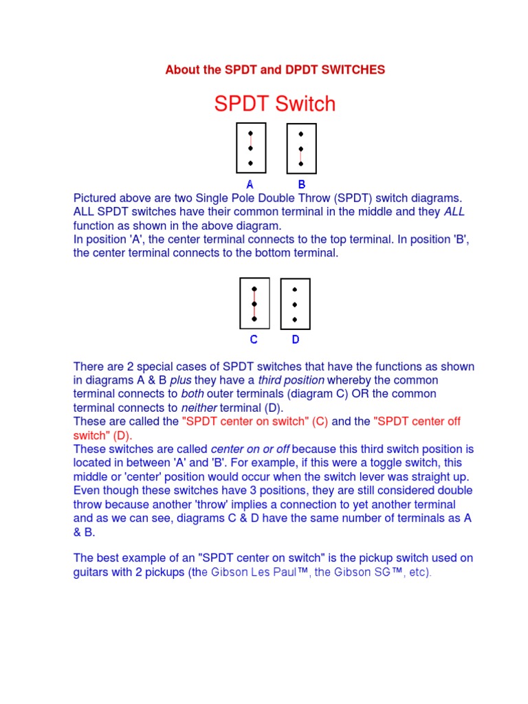 Spdt And Dpdt Switches Pdf Switch Electrical Connector