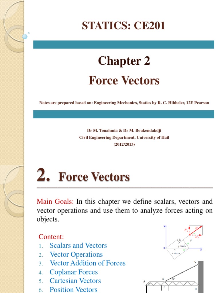 CE201 Statics Chap2 | PDF | Euclidean Vector | Sine