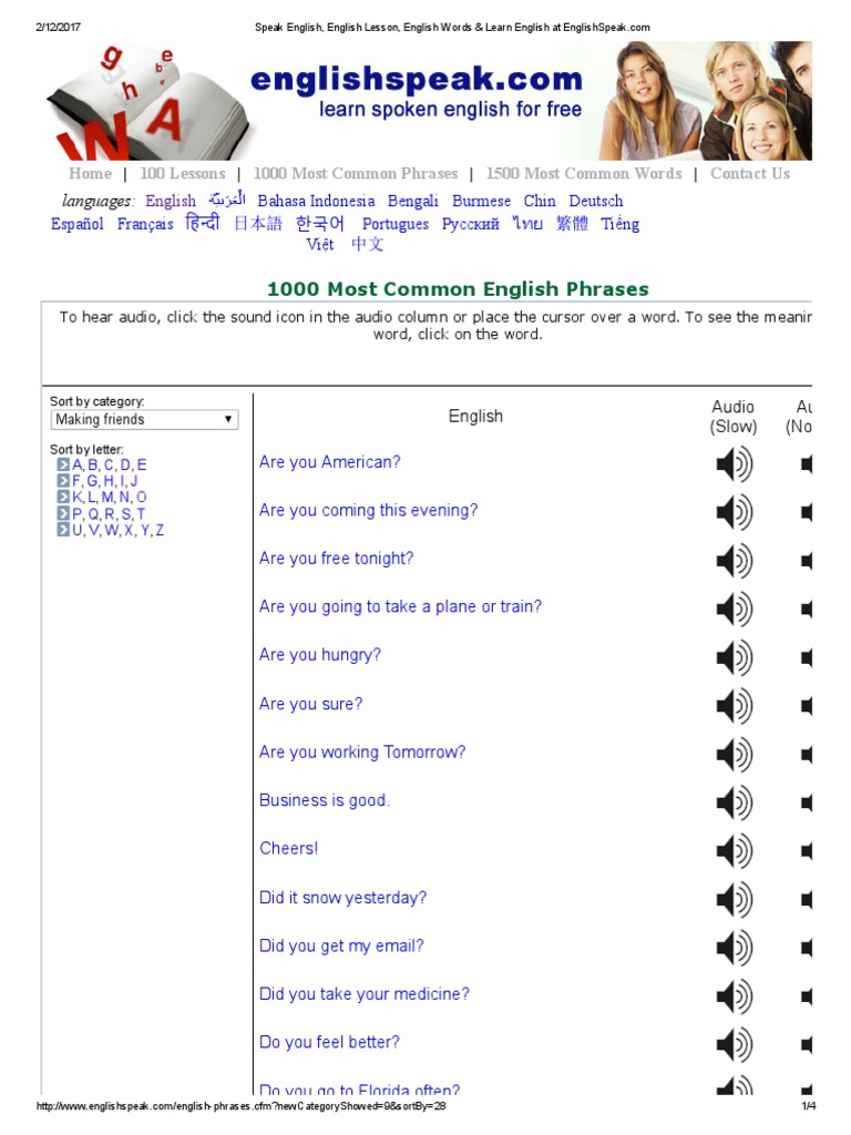 1000 Most Common English Phrases | PDF | English Language