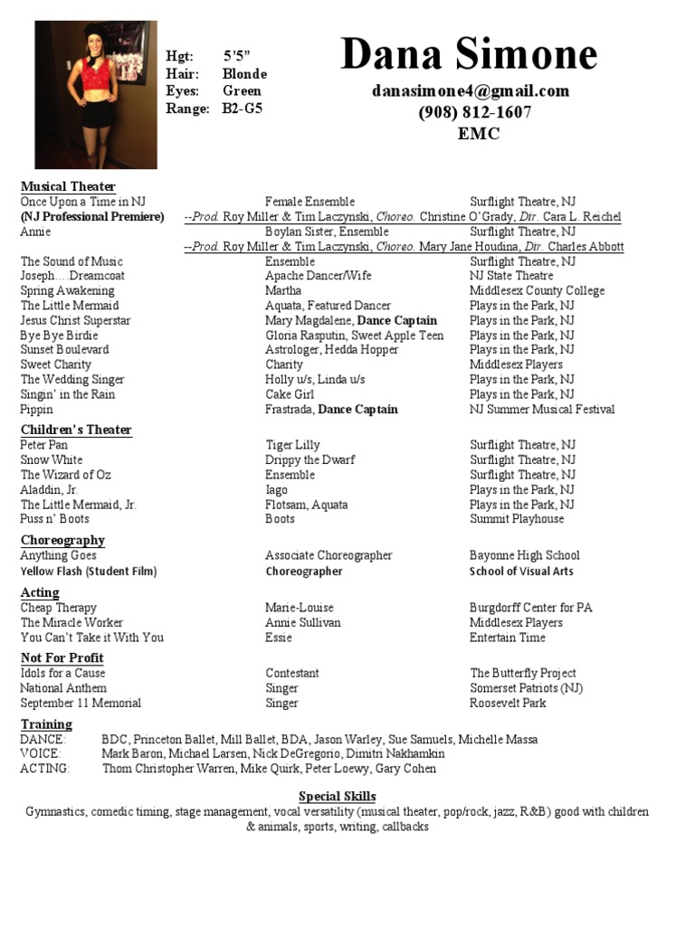 Dana Simone Resume | PDF | Leisure | Entertainment (General)