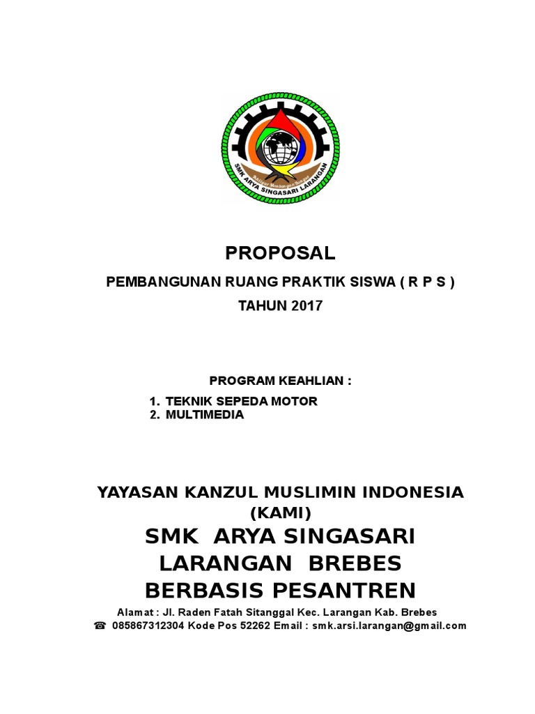 Contoh Proposal Pengajuan RPS SMK Arya Singasari Larangan Brebes | PDF
