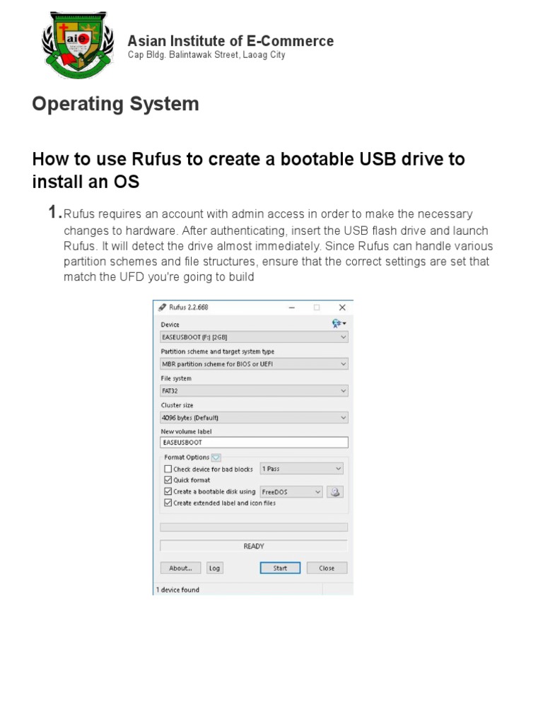 Operating System: How To Use Rufus To Create A Bootable USB Drive To ...