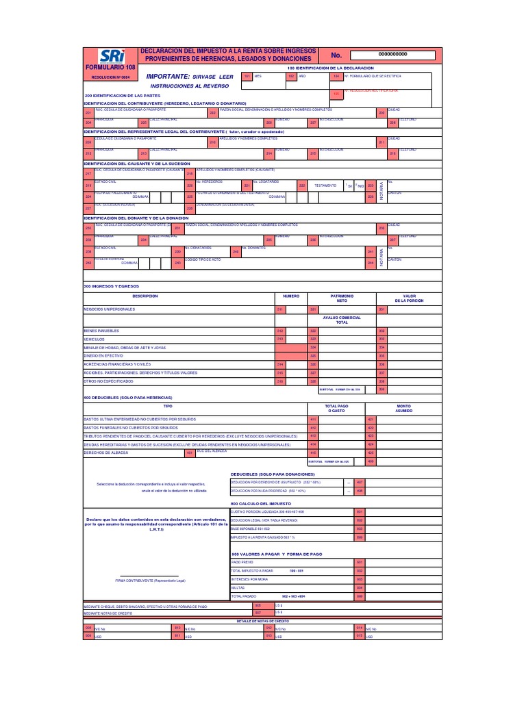 Formato Del Formulario 108