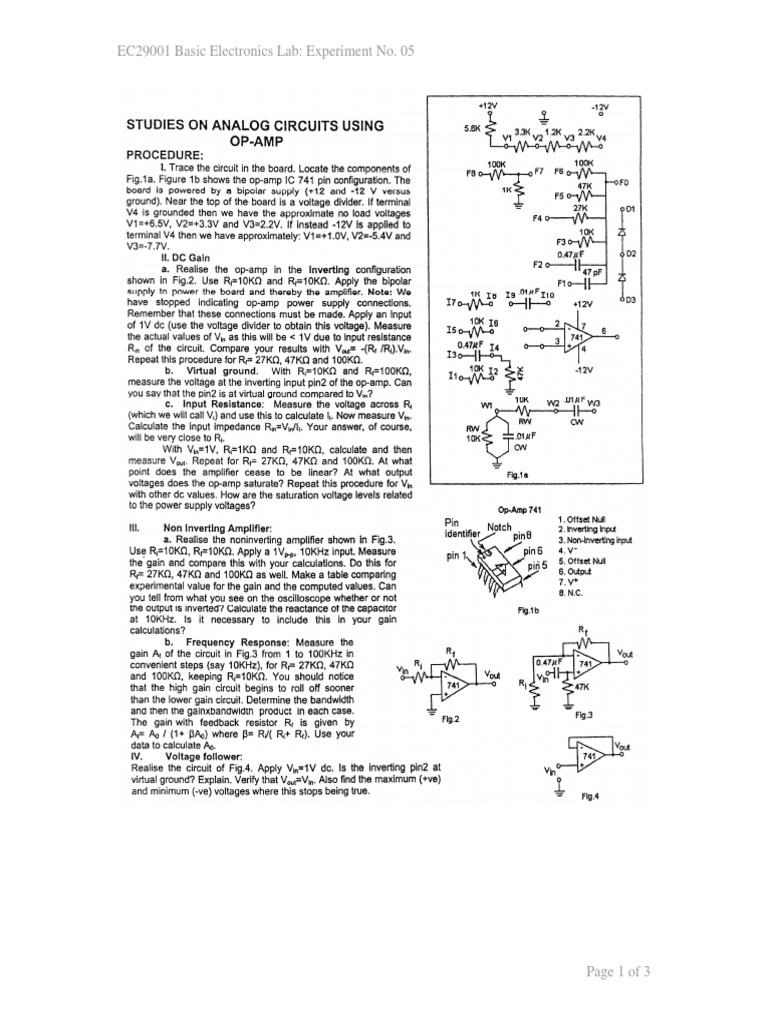 EC29001 Basic Electronics Lab: Experiment No. 05 | PDF | Teaching ...
