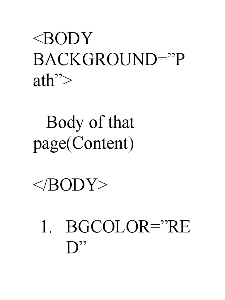 Body of That Page (Content) 1. Bgcolor "Re D" | PDF
